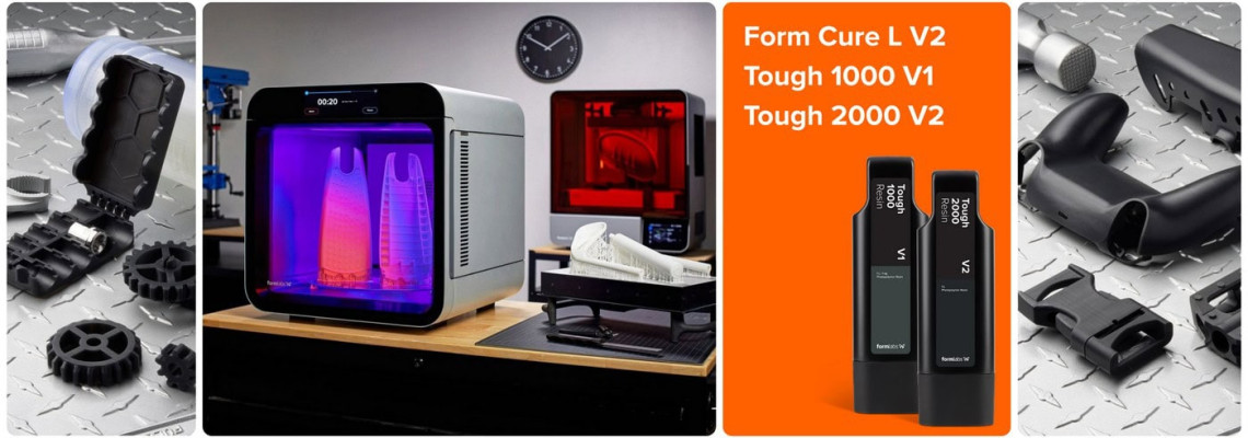 Formlabs Tough and Form Cure L V2 impact-resistant resins