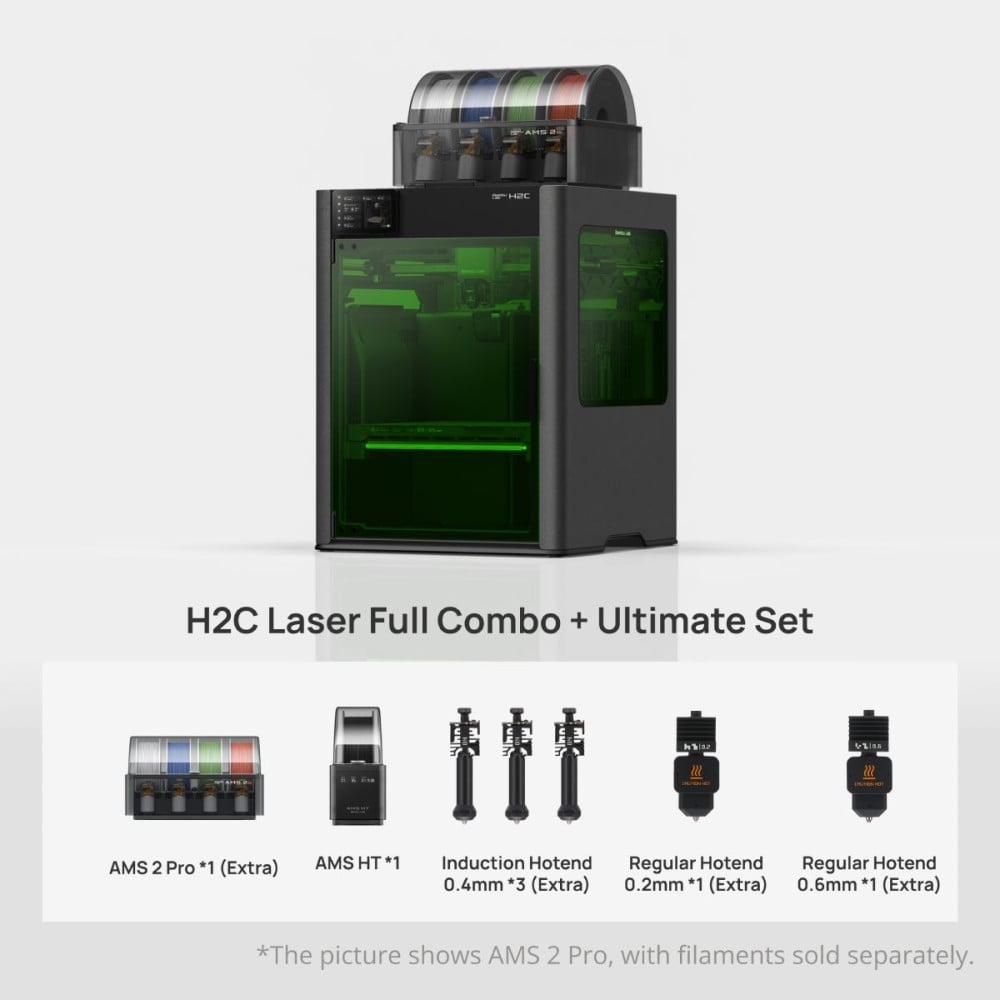 Buy the Bambu Lab H2C Multicolor 3D Printer with a Warranty | C3D