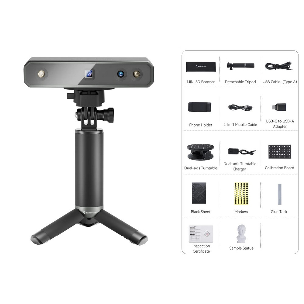 Revopoint Mini 3D scanner Accurate scanner for small objects