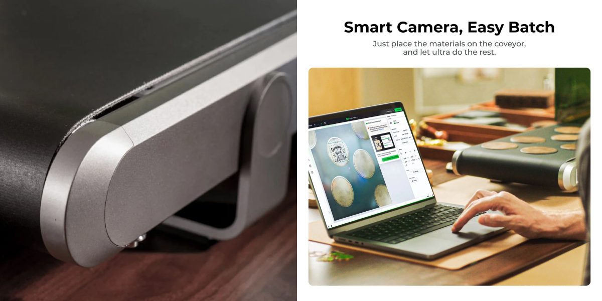 Engraver with 2 lasers and conveyor included